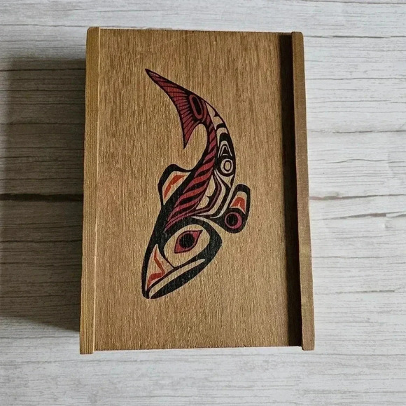 Source Unknown | Accents | Red And Black Spirit Salmon Fish Native ...